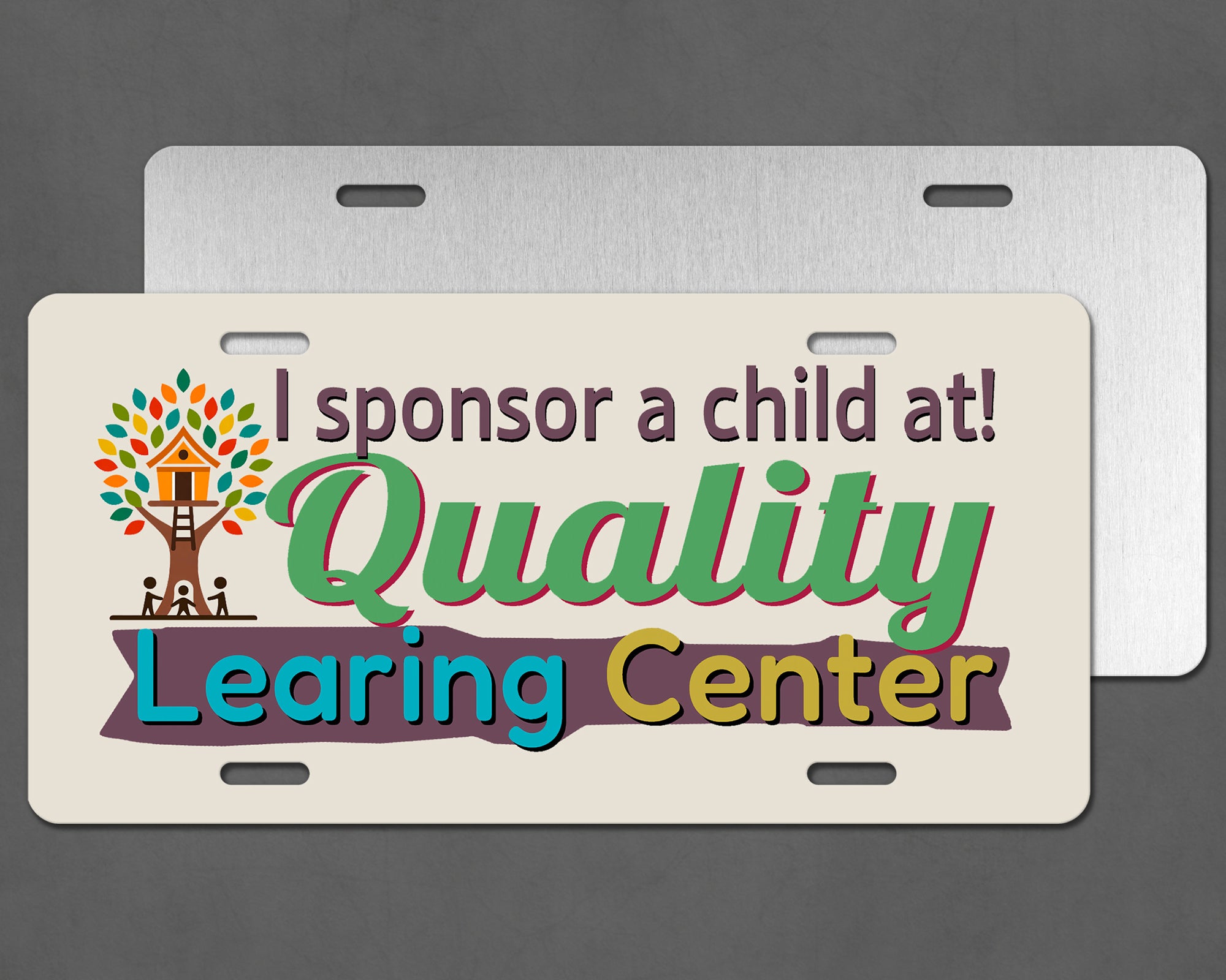 Quality Learing Center License Plate | Funny Custom Car Plate – White ...
